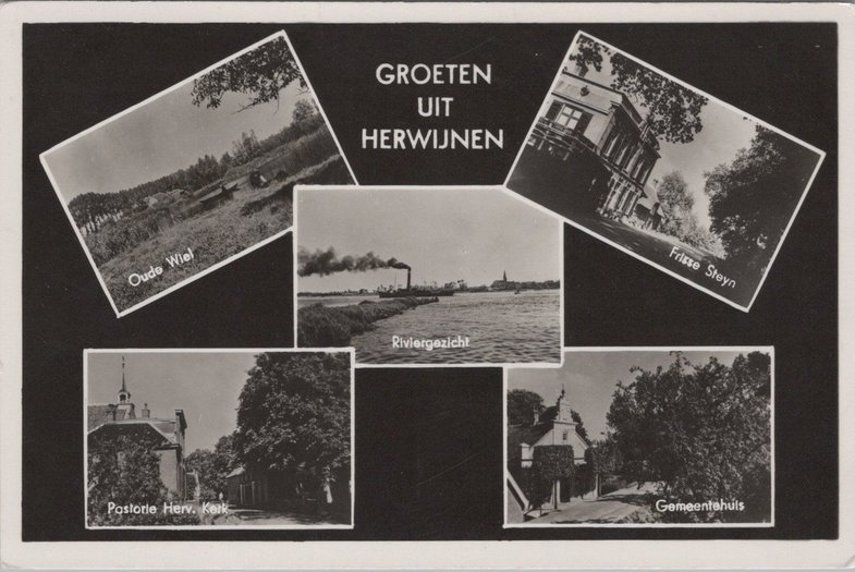 Mooie Oude Ansichtkaart van HERWIJNEN - Meerluik Groeten uit Herwijnen